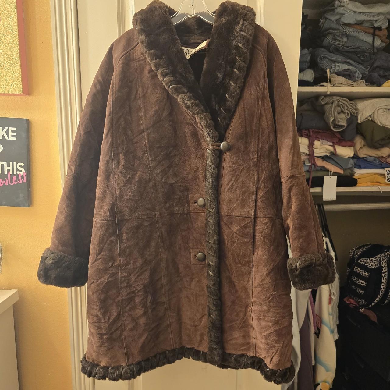 Colebrook & co vintage suede leather jacket with... - Depop