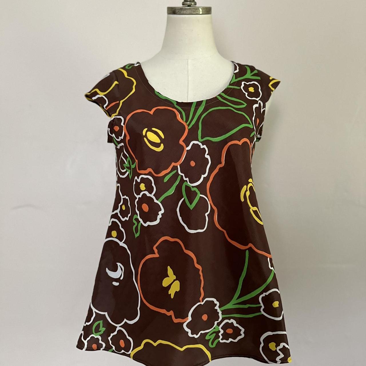 70s homemade poly blouse. Good condition. No size... - Depop