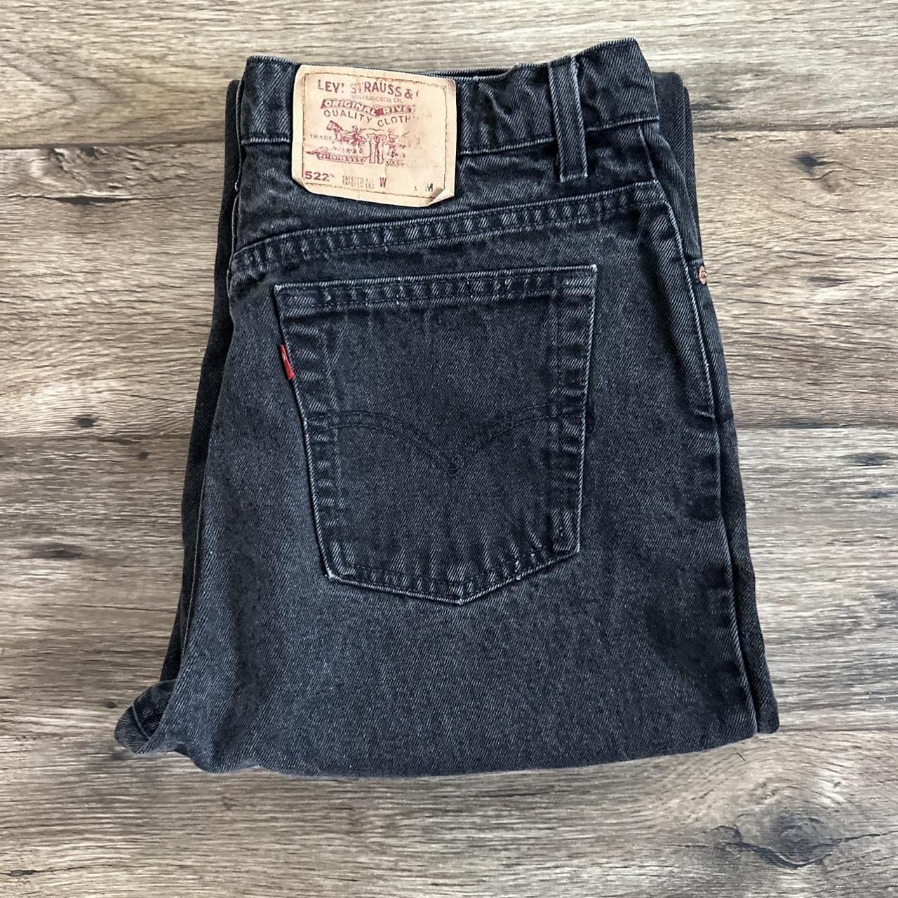 90s Levis 522 tapered fit tapped leg. Good... - Depop