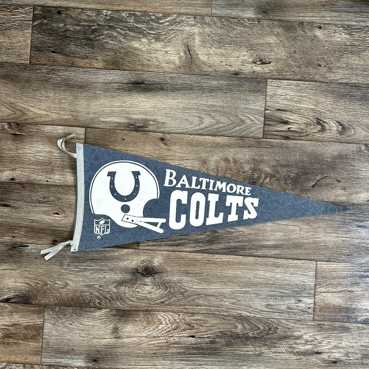 70s Baltimore Colts felt pennant flag. Some wear... - Depop