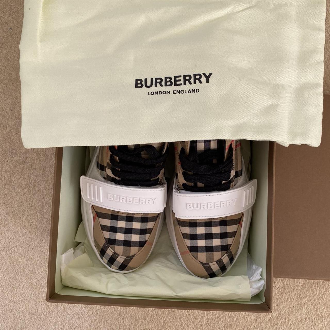 Burberry check trainers. Brand new and never worn -... - Depop