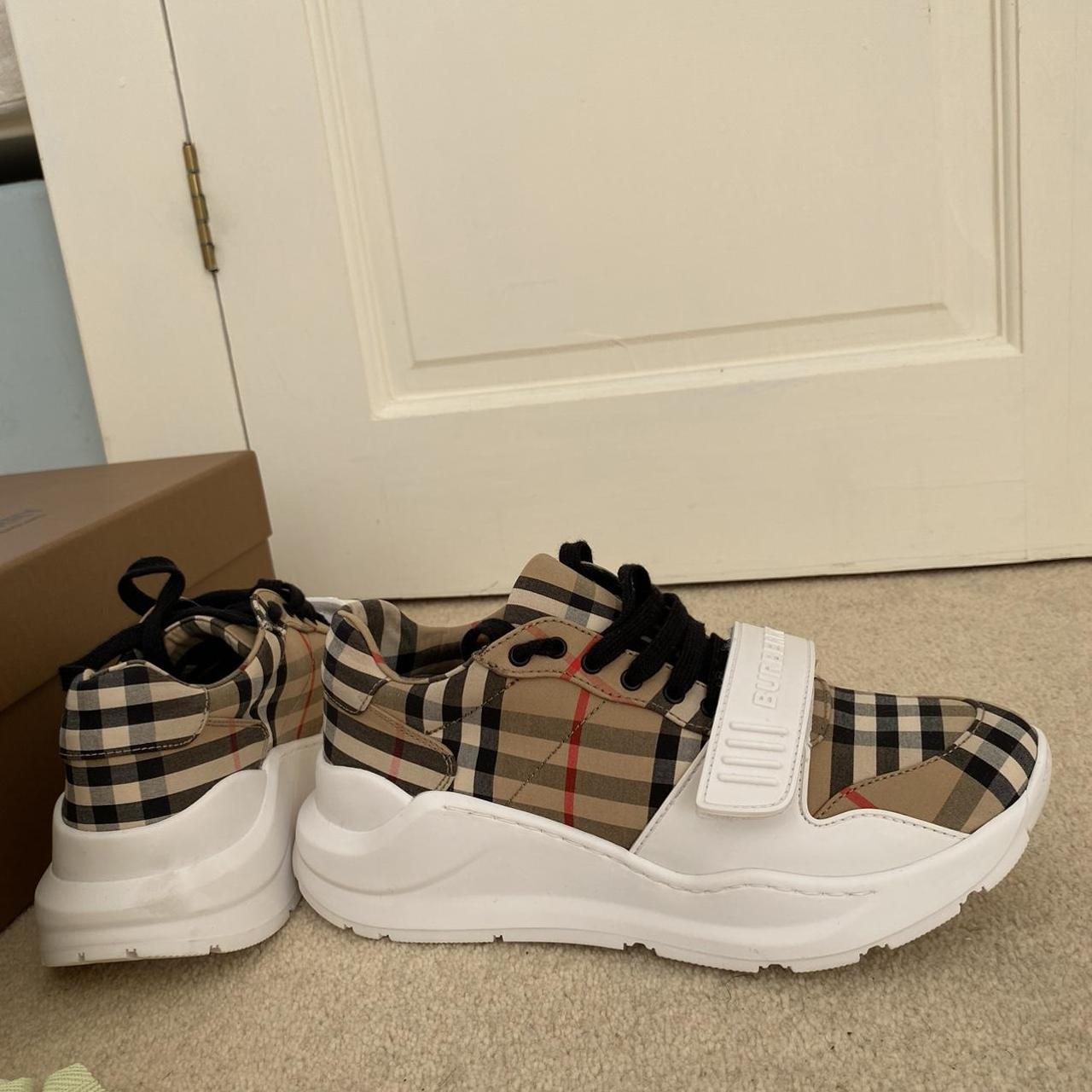 Burberry check trainers. Brand new and never worn -... - Depop