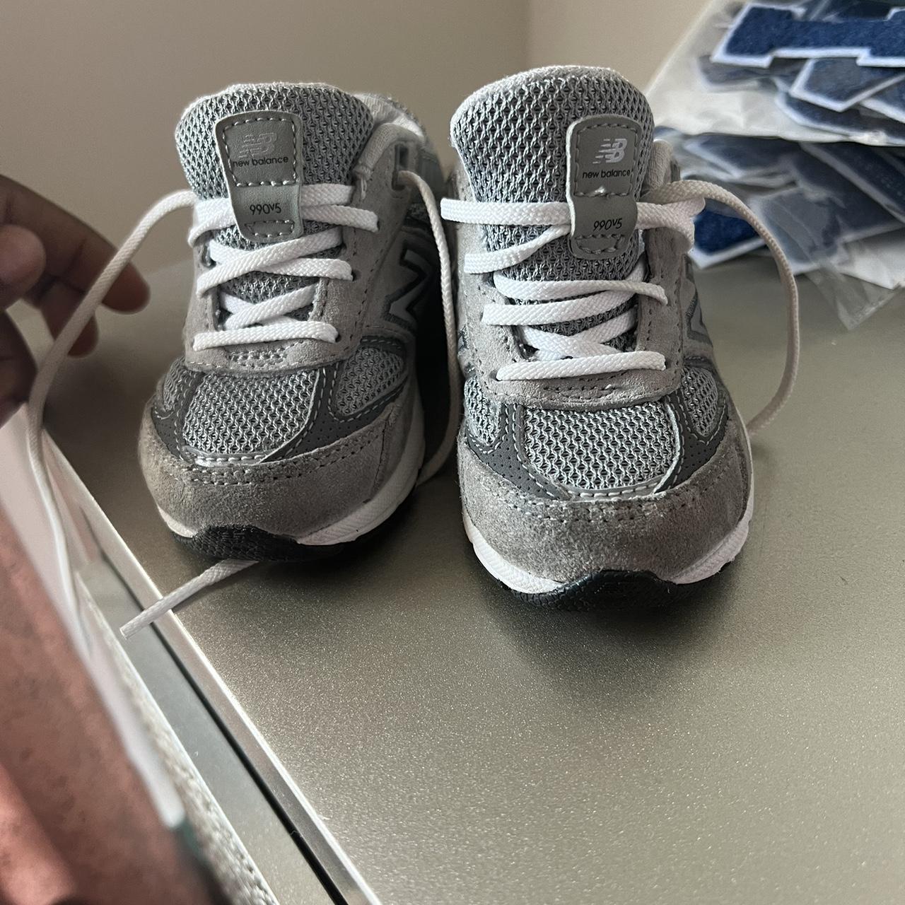 gray new balance 990s barely worn, size 4C does... - Depop