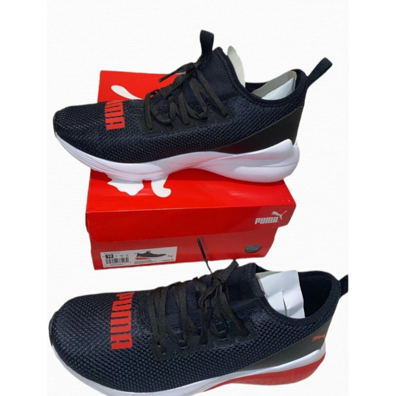 Puma Men's Black and White Slides | Depop