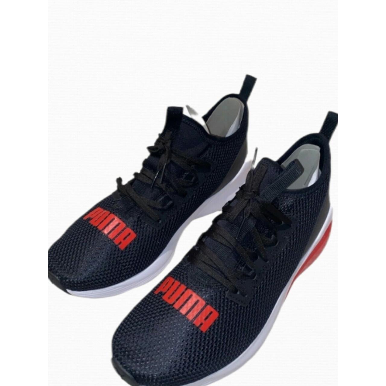 Puma Men's Black and White Slides | Depop