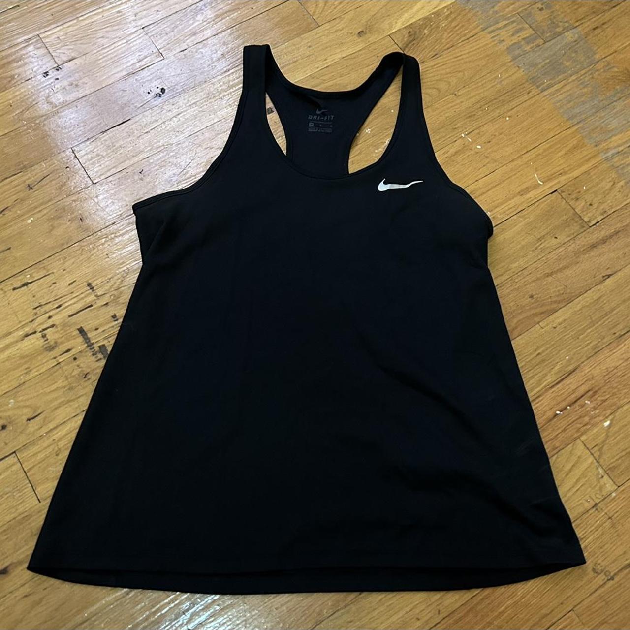 Black Nike racerback workout tank. Size medium. - Depop