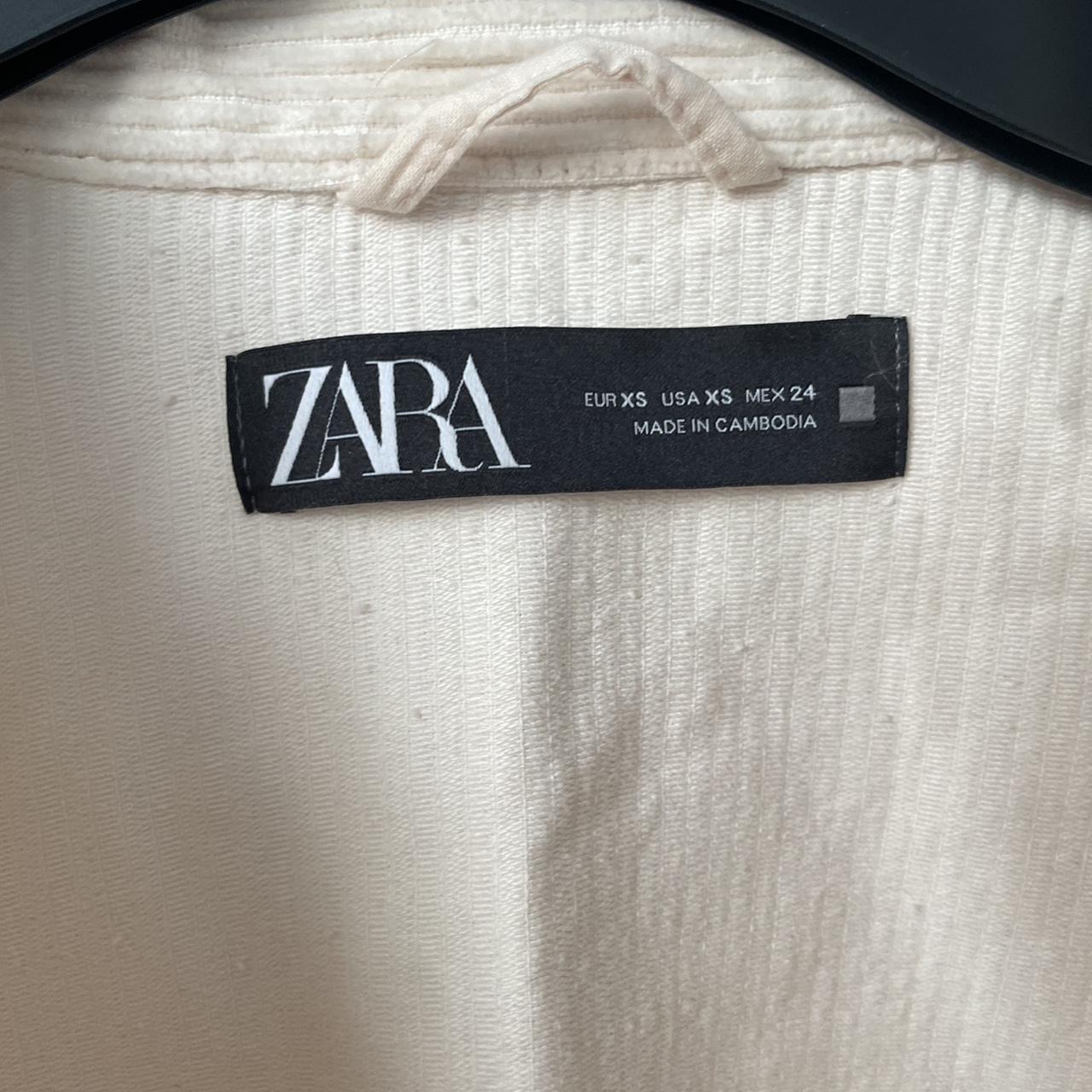 Zara cream corduroy jacket relaxed fit Size... - Depop