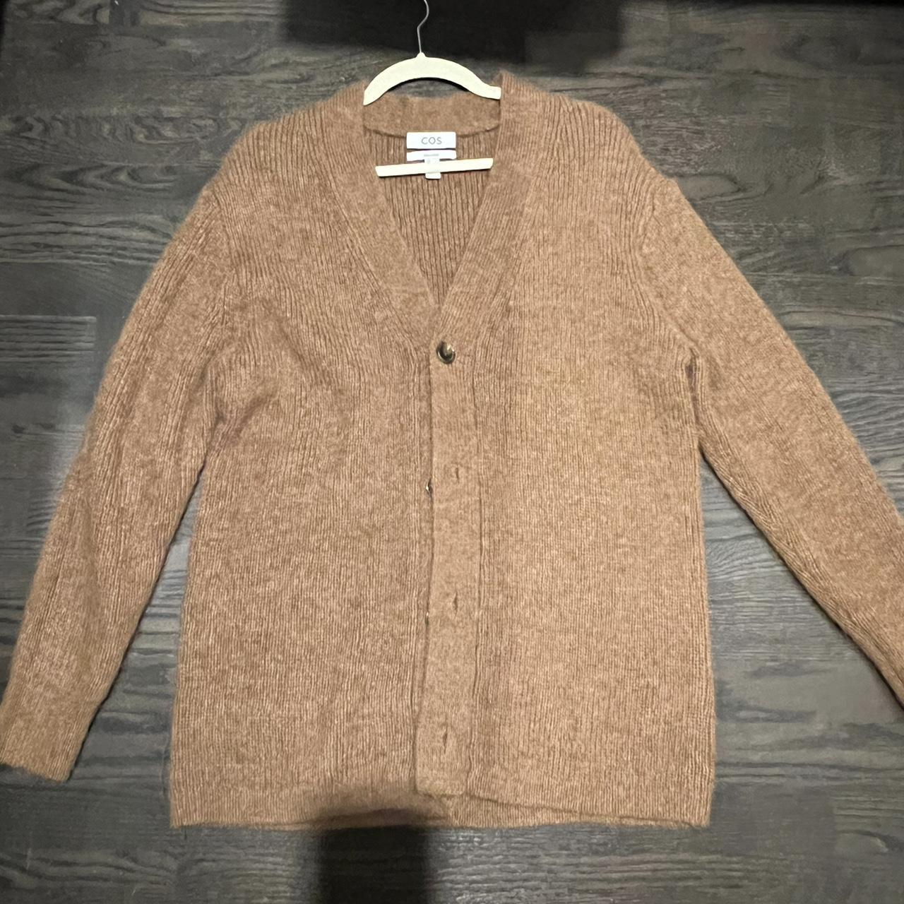 COS Men's Tan and Brown Cardigan | Depop