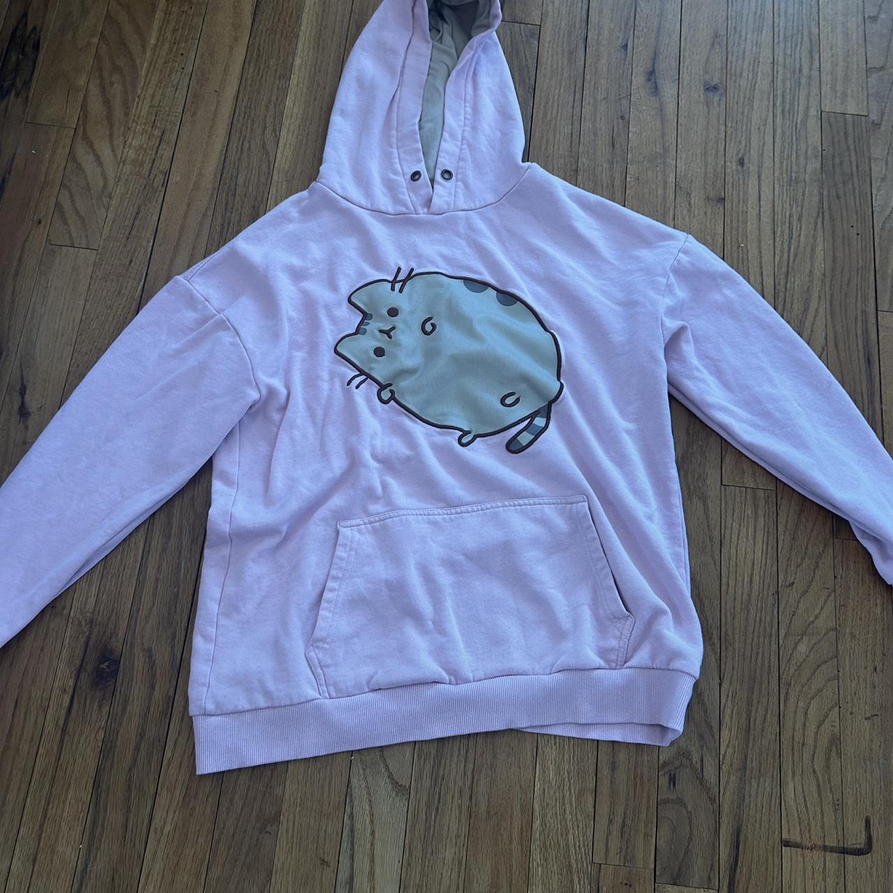 Pink and gray pusheen hoodie (With free pin) missing... | Depop
