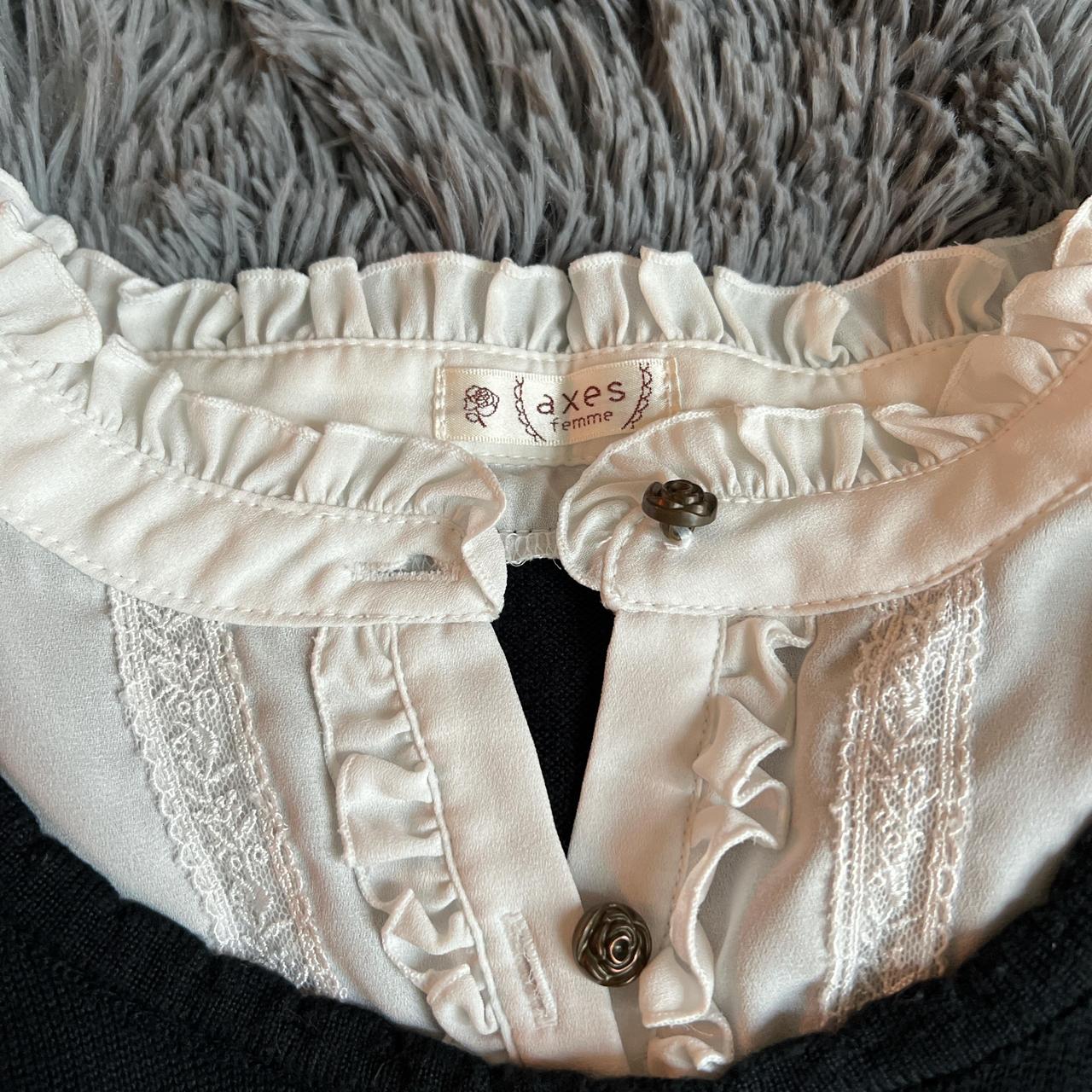 axes femme sweater top black, white and pink... - Depop