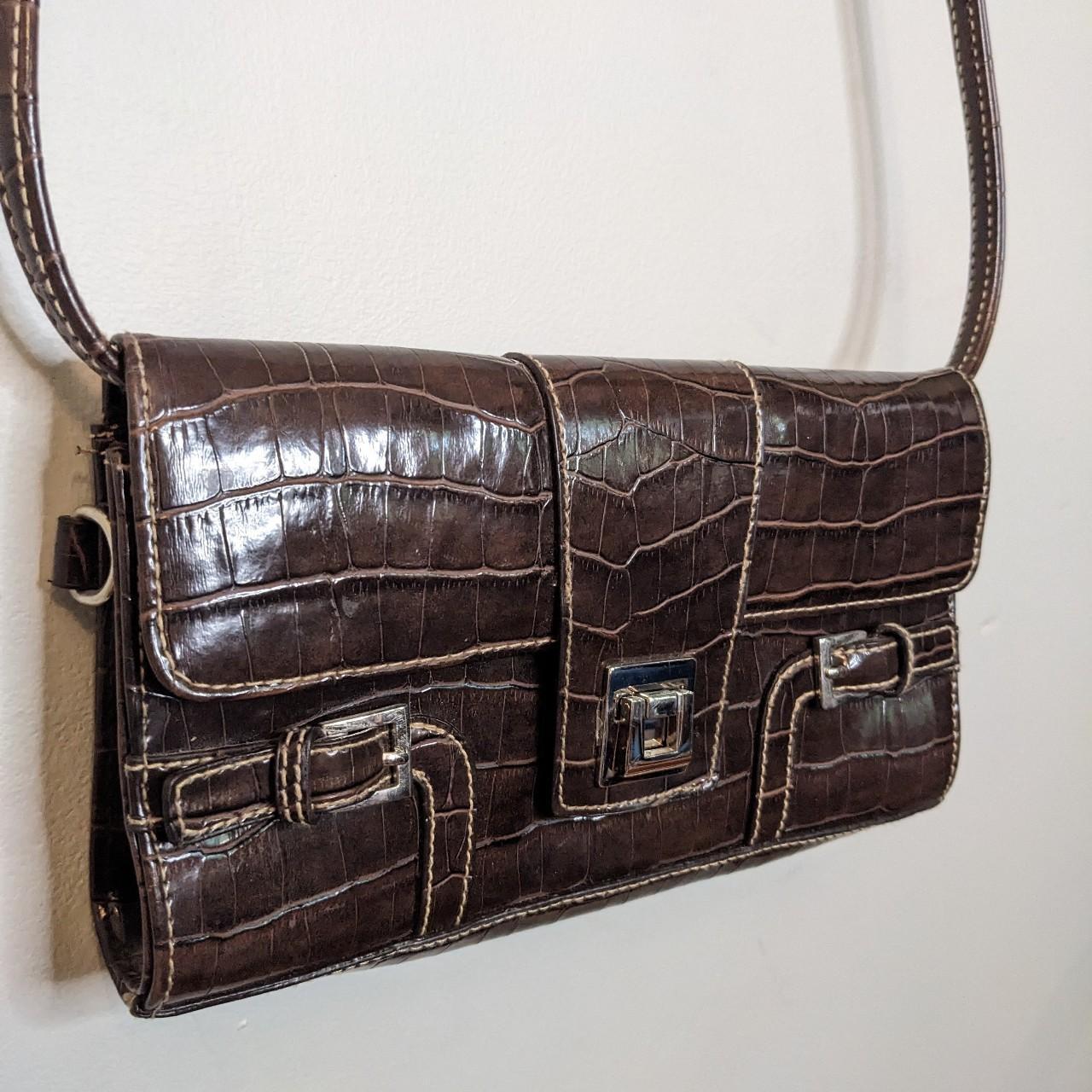 Faux Croc Leather Vintage Purse Crossbody. There are... - Depop