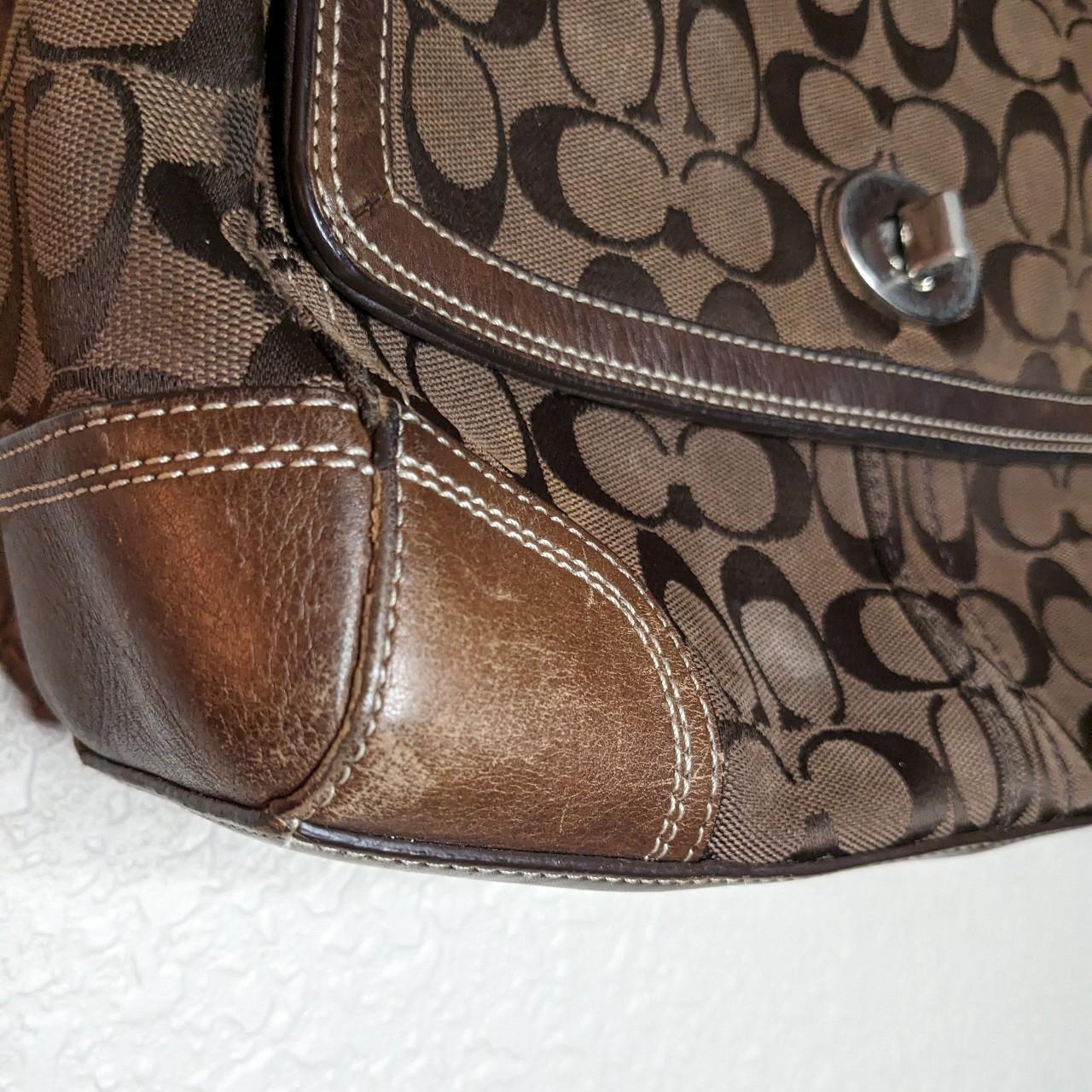 Coach Signature Canvas Signature Turn Lock Shoulder... - Depop