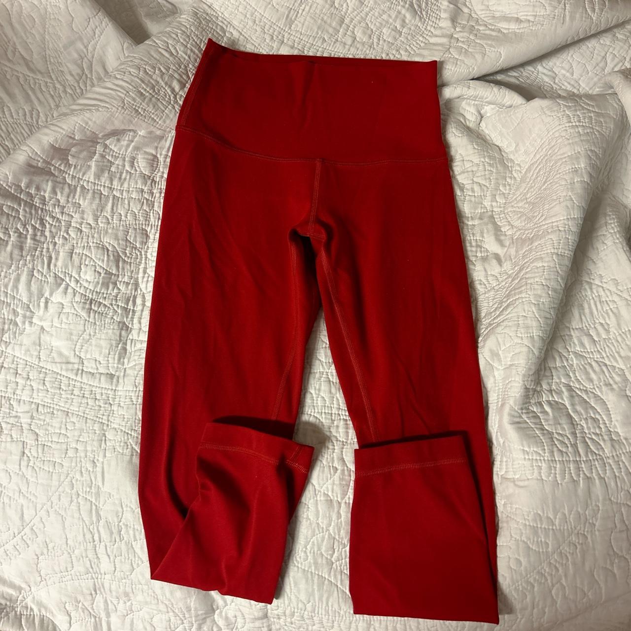 Lululemon Dark Red 23 inch cropped leggings. have... - Depop