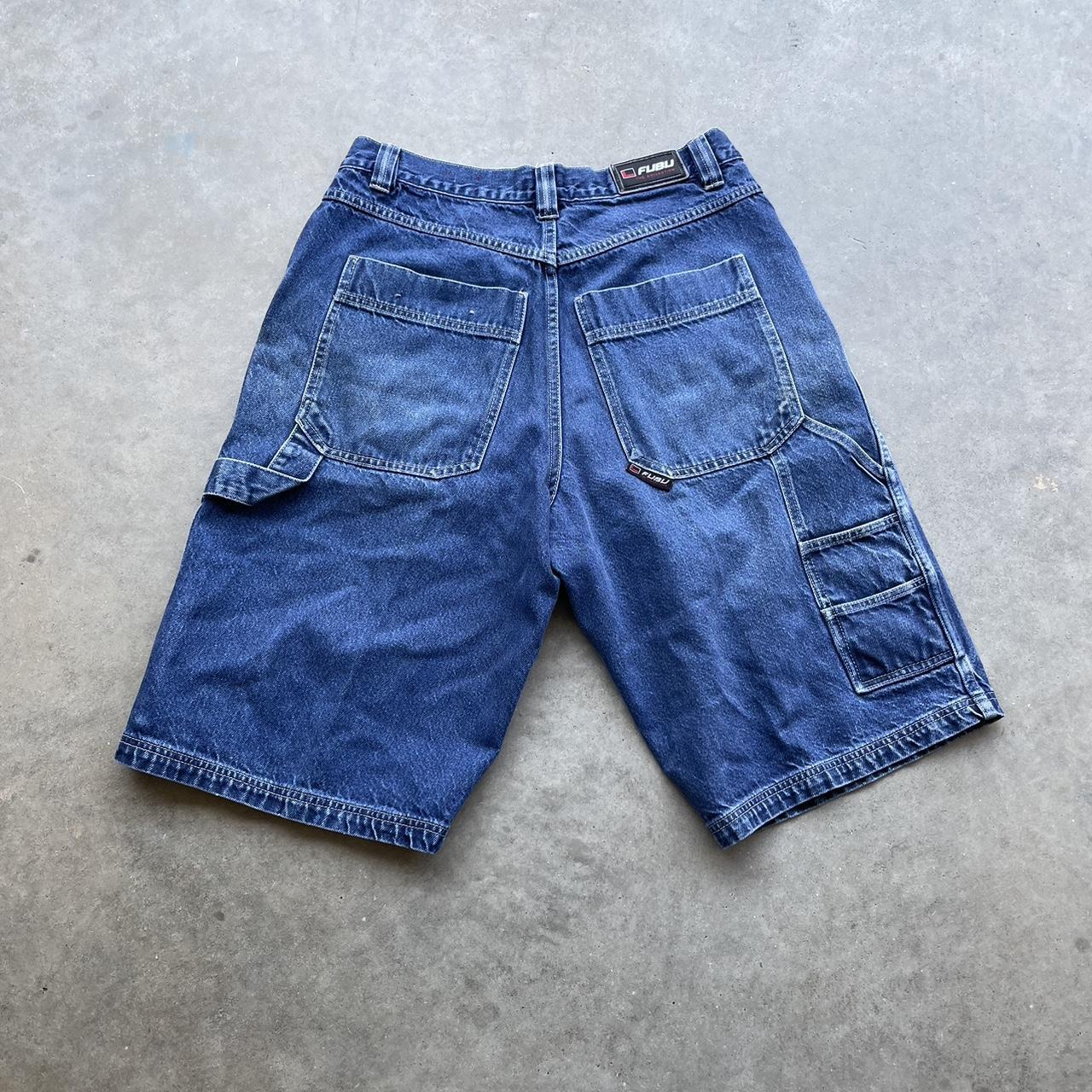 90s Fubu Jean Shorts🏆🌎 Tagged 36 Baggy legs and big... - Depop