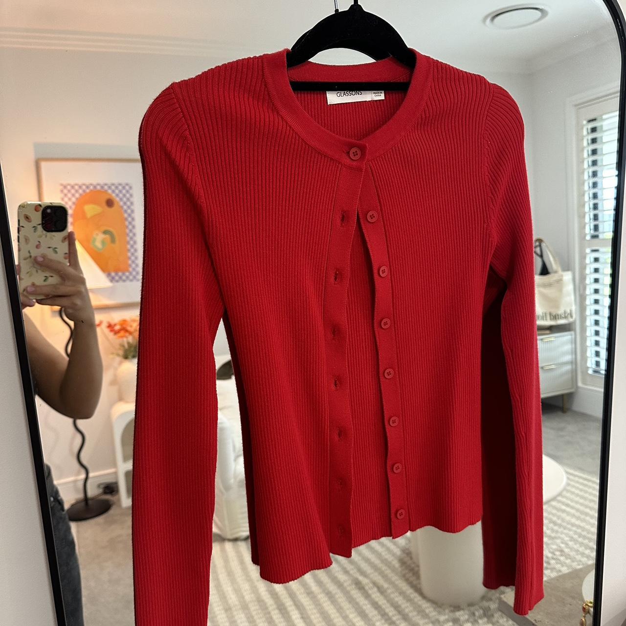 Glassons red cardigan worn once size Size small - Depop