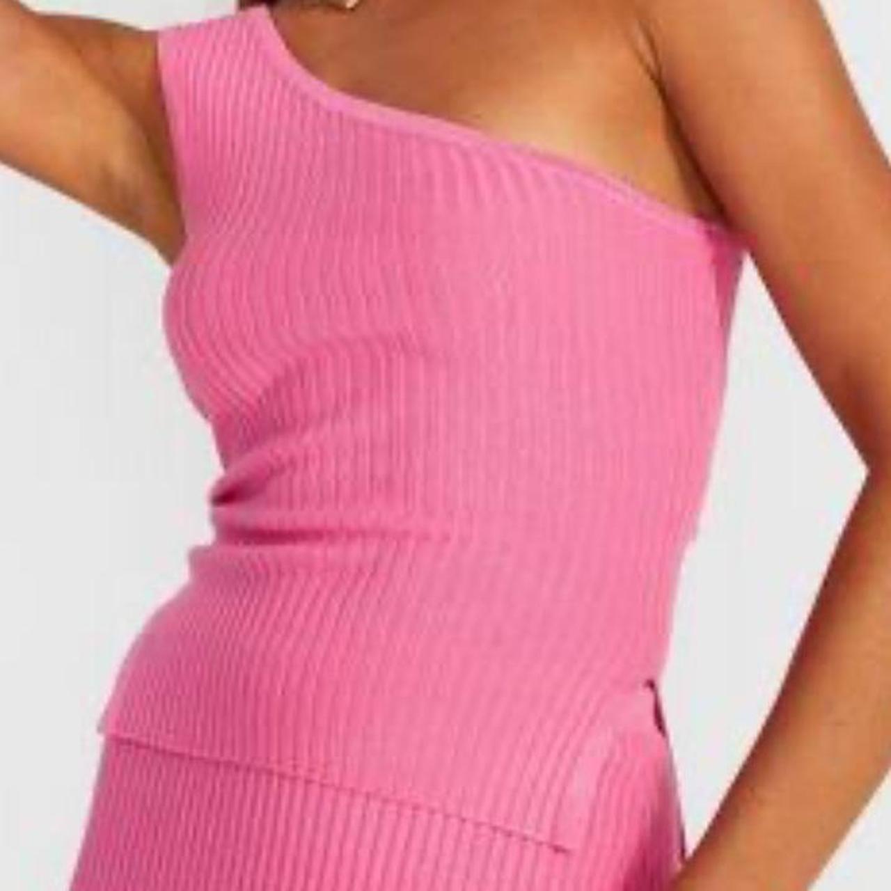 Glassons pink one shoulder tank Worn twice Size... - Depop
