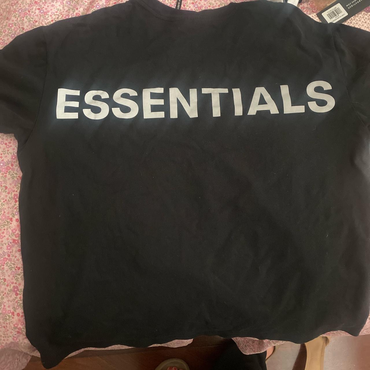 Essentials black t shirt Size small Worn a few... - Depop