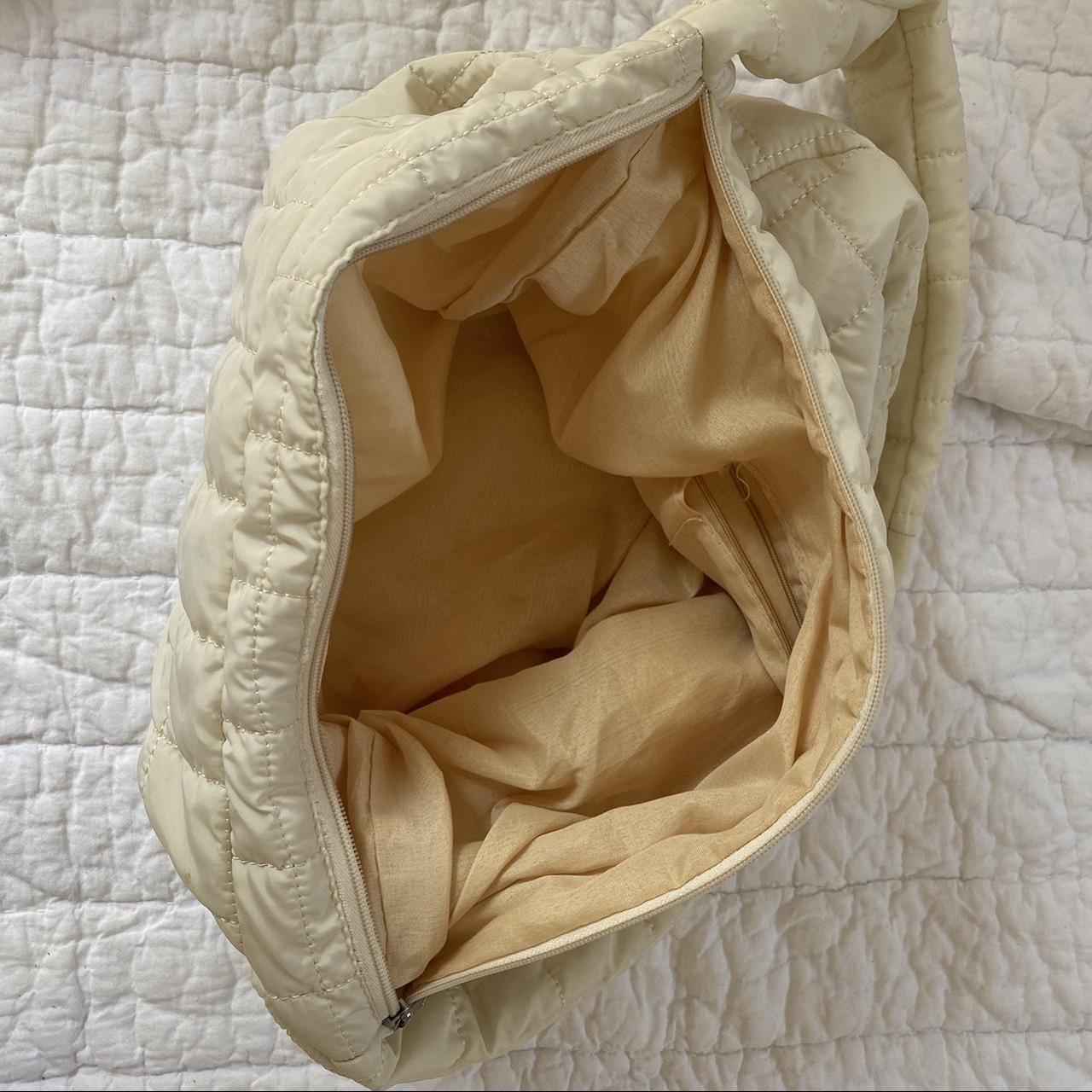 Off white puffy tote bag with a few marks #waffle... - Depop