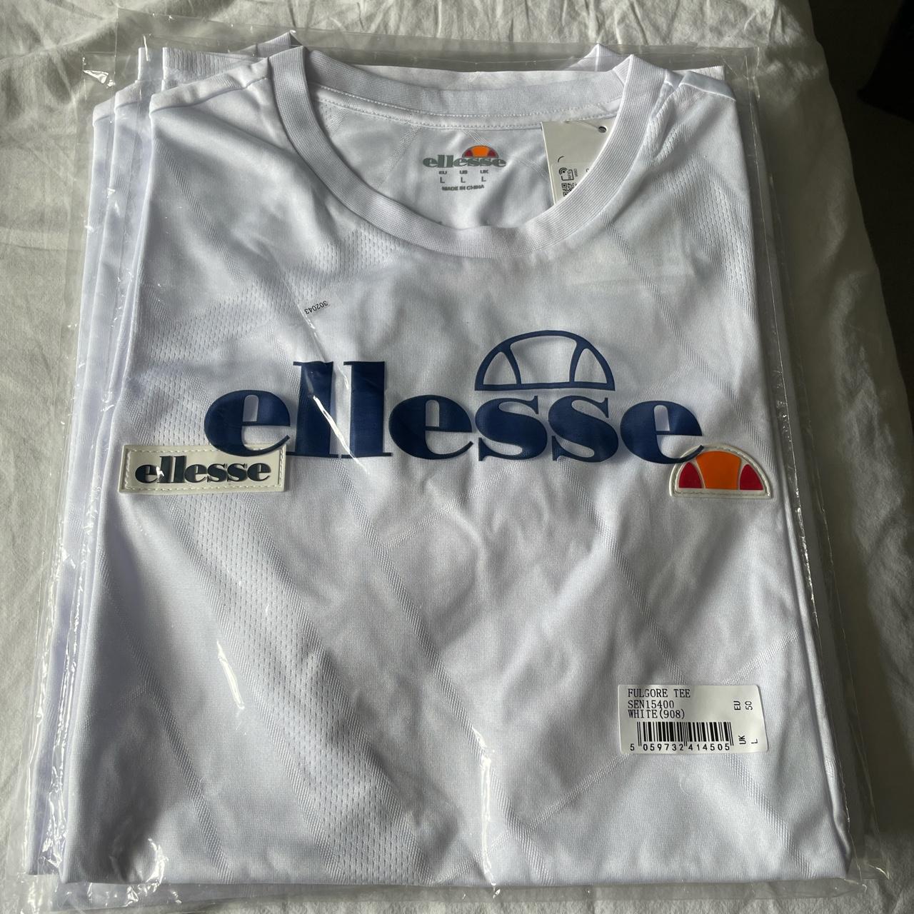 Brand new Ellesse fulgore sports tee in plain white... - Depop