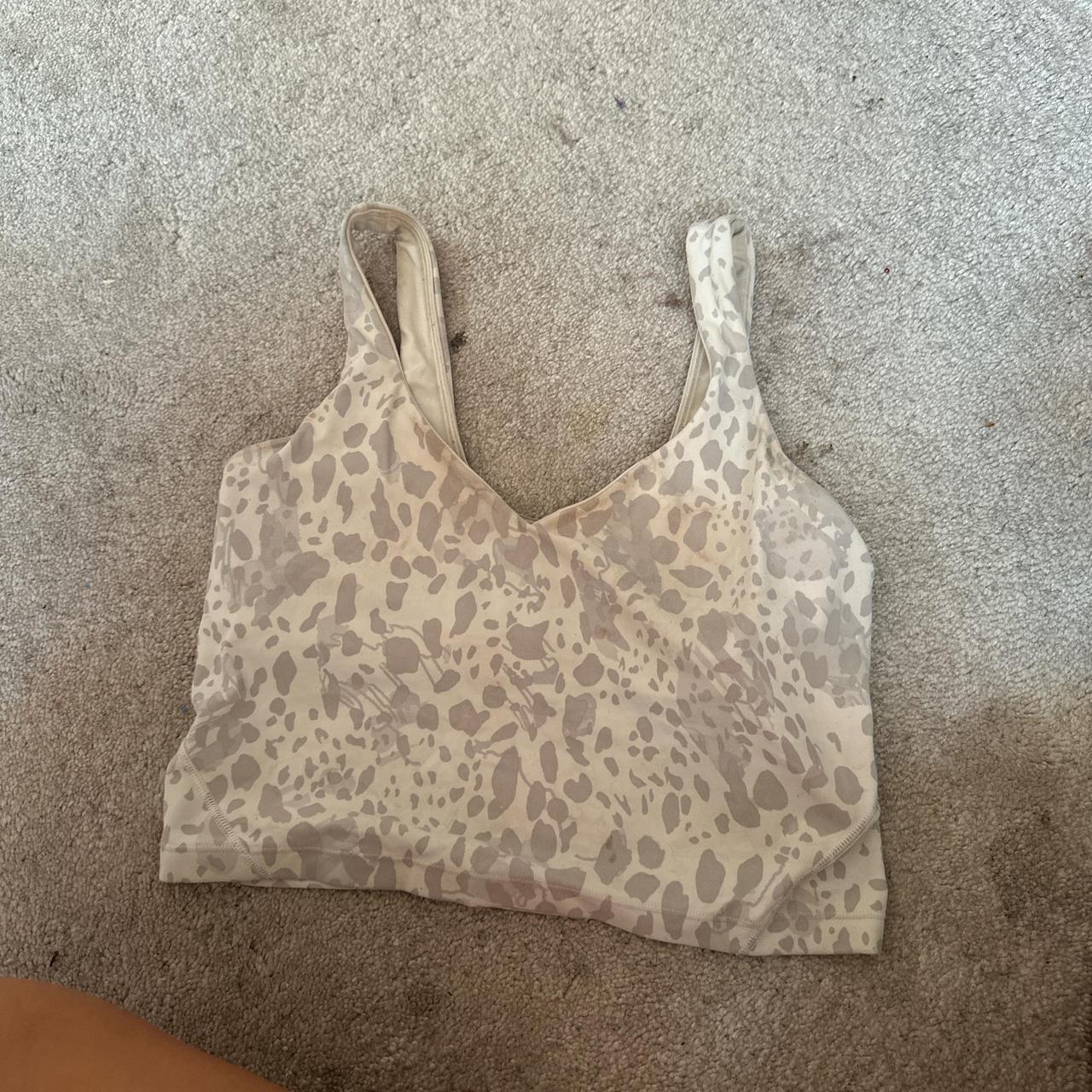 white and grey leopard print lululemon align... | Depop