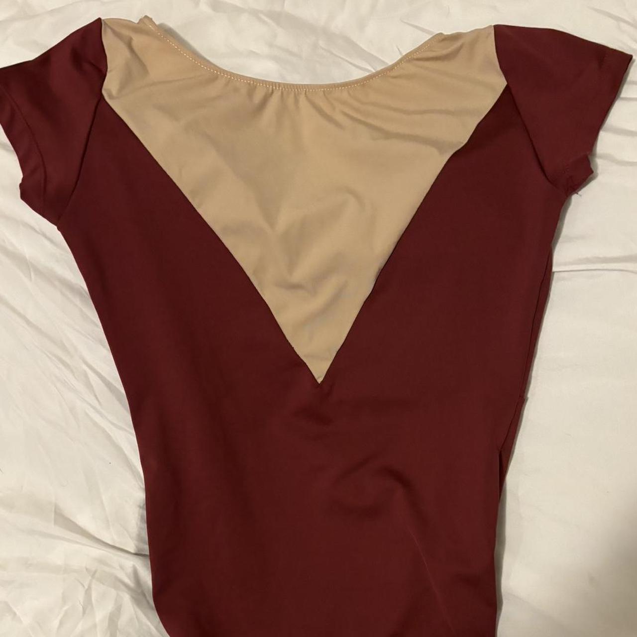 ️RED/MAROON MESH LOW CUT LIGHT LEOTARD ️ SIZE:... - Depop