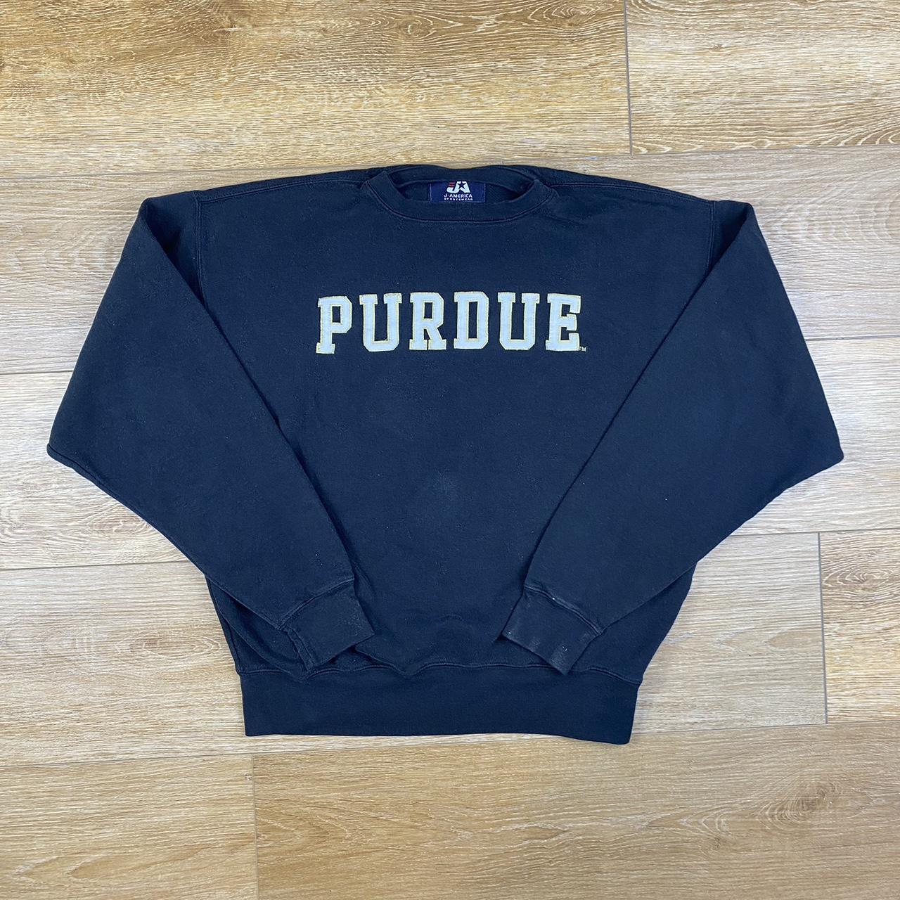 Vintage 90s sun faded Purdue university Crewneck... - Depop