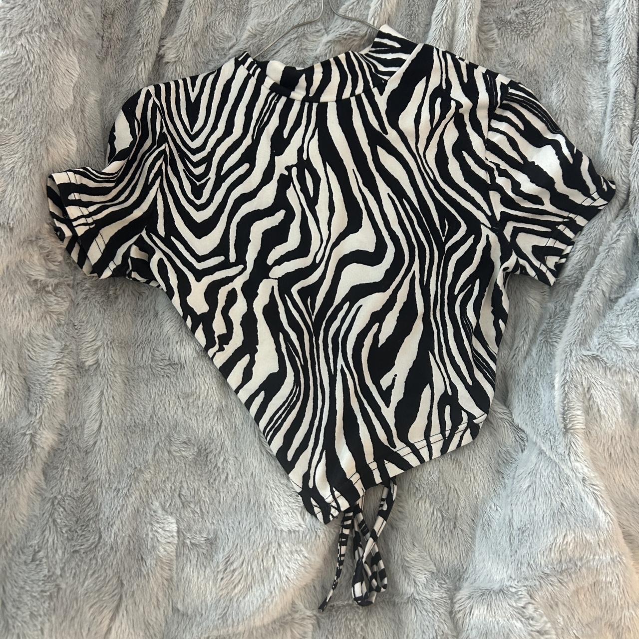 shein zebra print backless top🦓 really cool, only... - Depop
