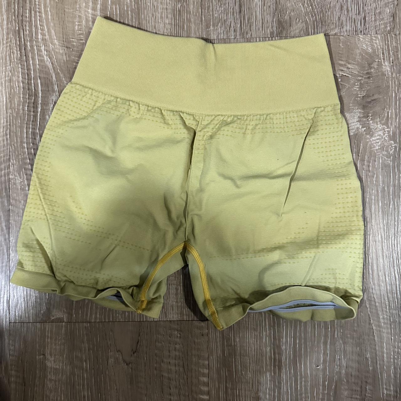 Yellow gym shark shorts Worn few times Still in... | Depop