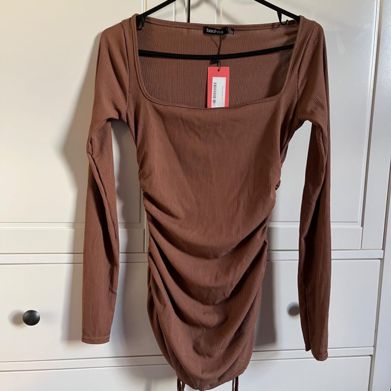 Boohoo Women's Brown Dress | Depop