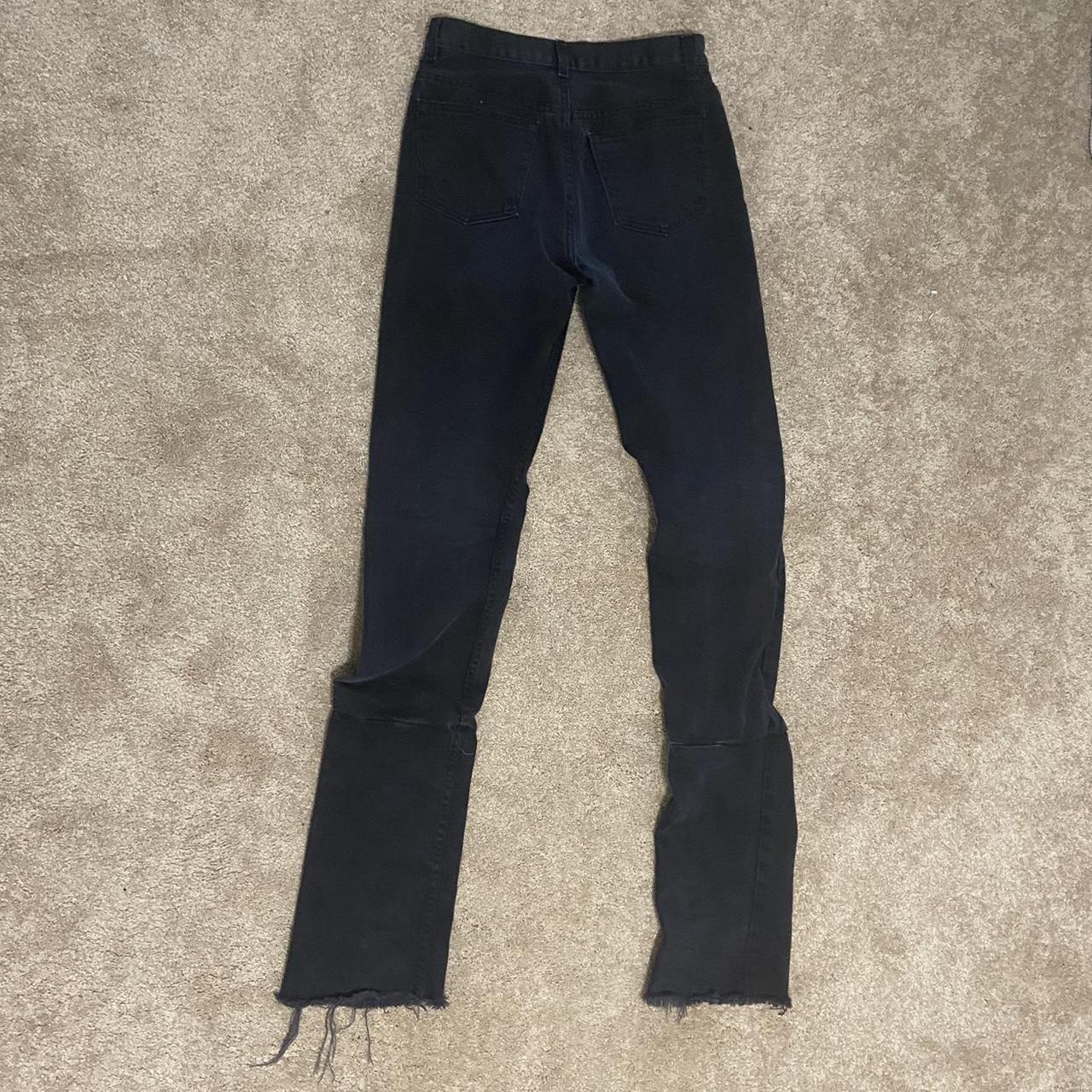 all black stacked denim custom made a lil... - Depop