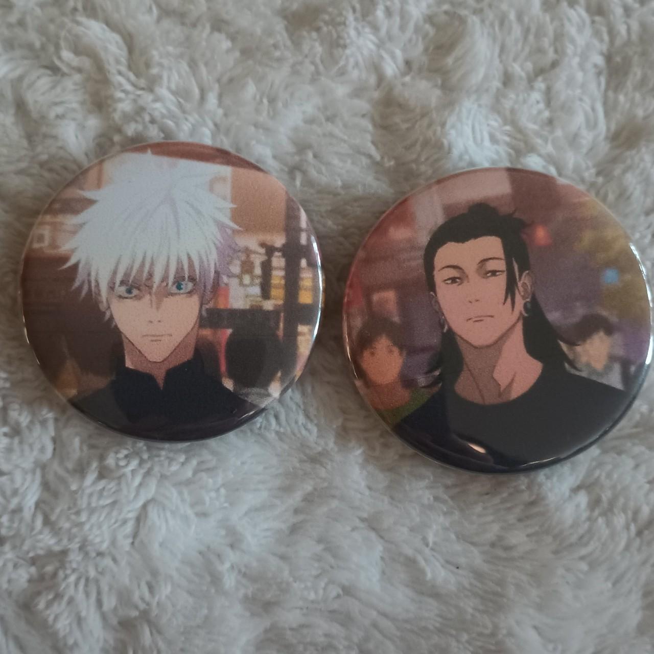 Jujutsu Kaisen button pins set of 2 Gojo, geto,... - Depop
