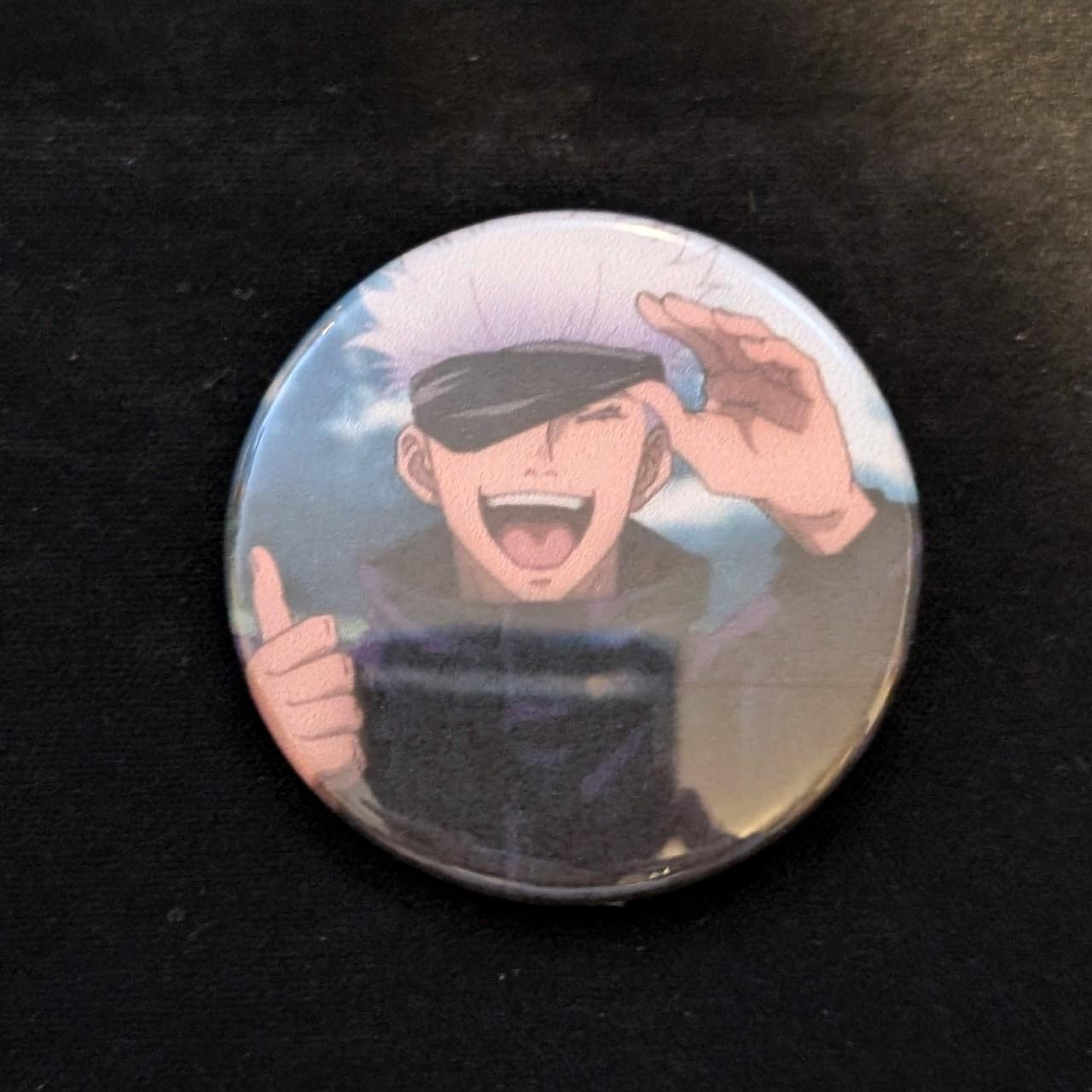 gojo satoru button pin jujutsu kaisen jjk anime Pin... - Depop