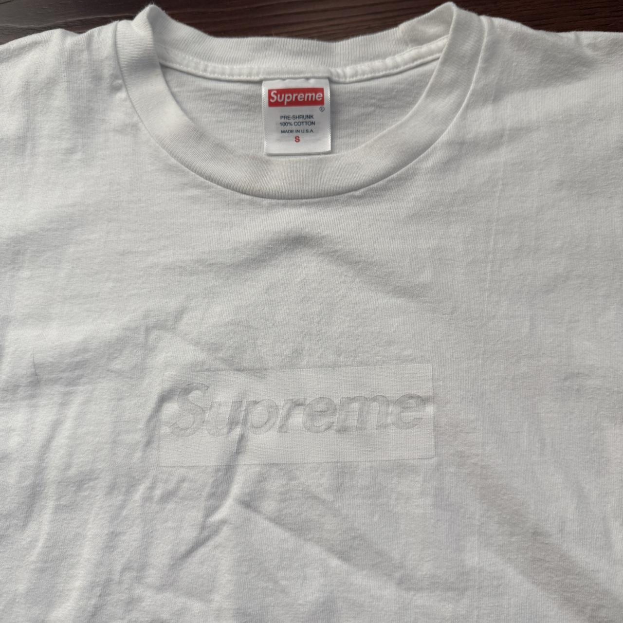 supreme tonal box logo white on white size... | Depop