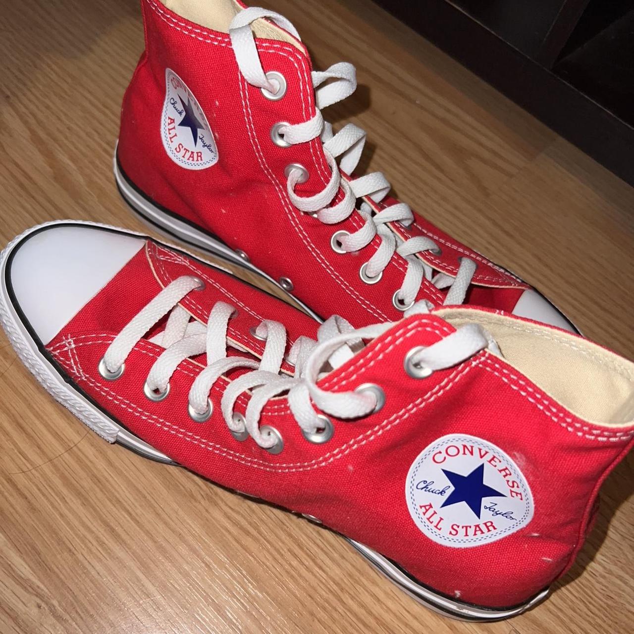 Converse Women's Red Trainers | Depop