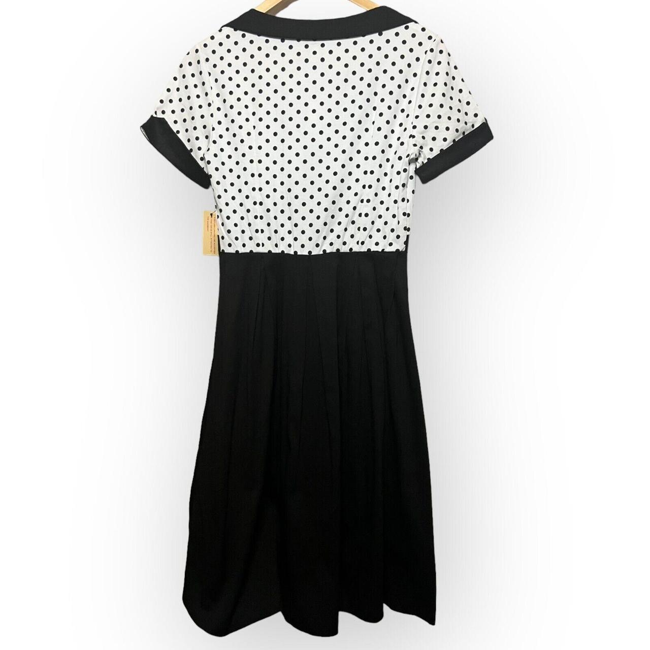 Lindy Bop 1950s Style Black & White Polka Dot A-Line... - Depop