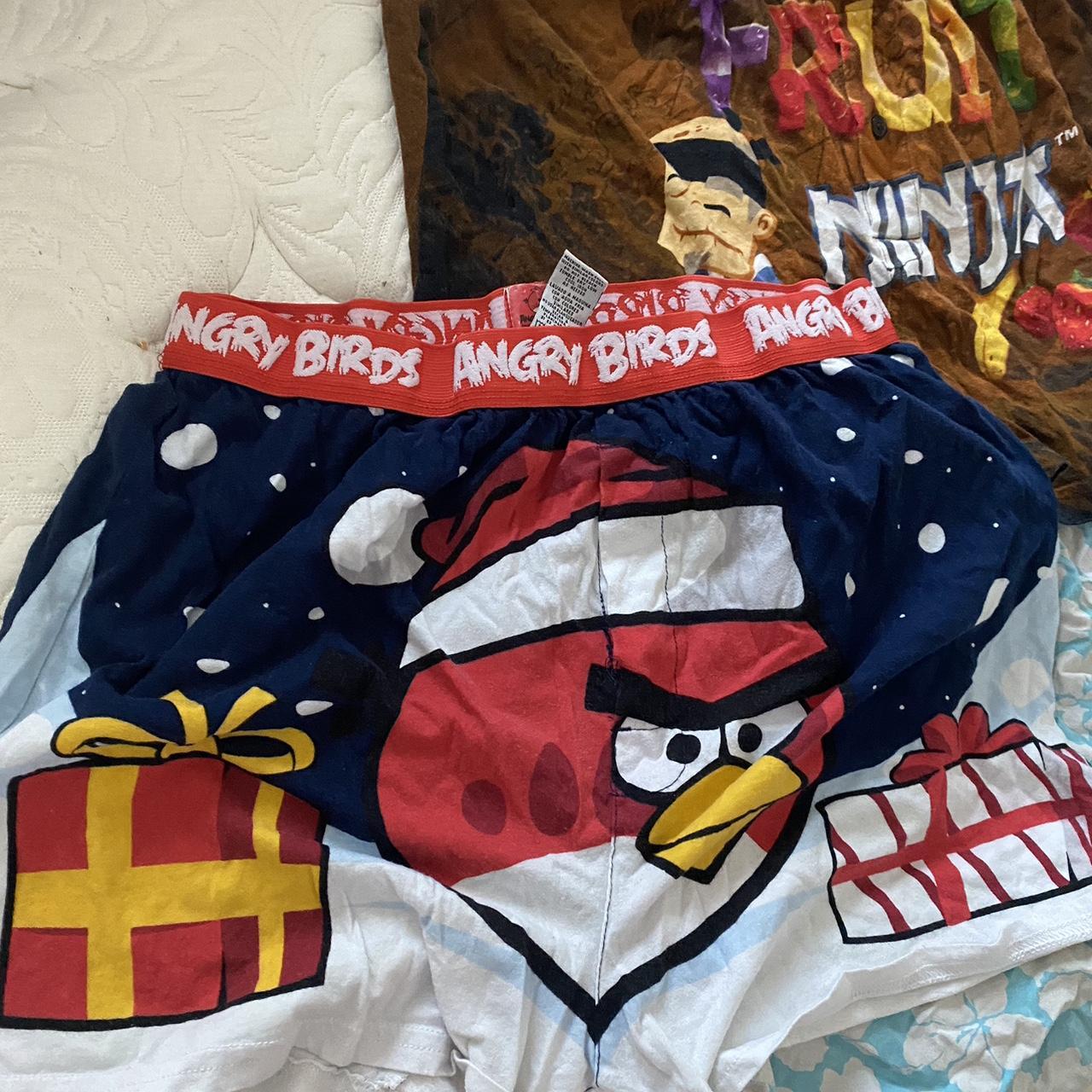 Vintage retro Y2K angry birds fruit ninja gap boxers... - Depop