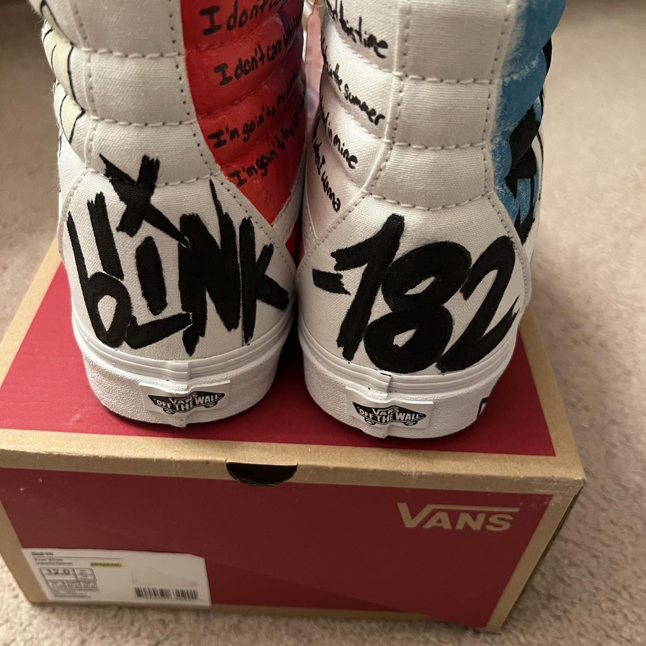 These are a dope pair of hand painted blink 182... - Depop
