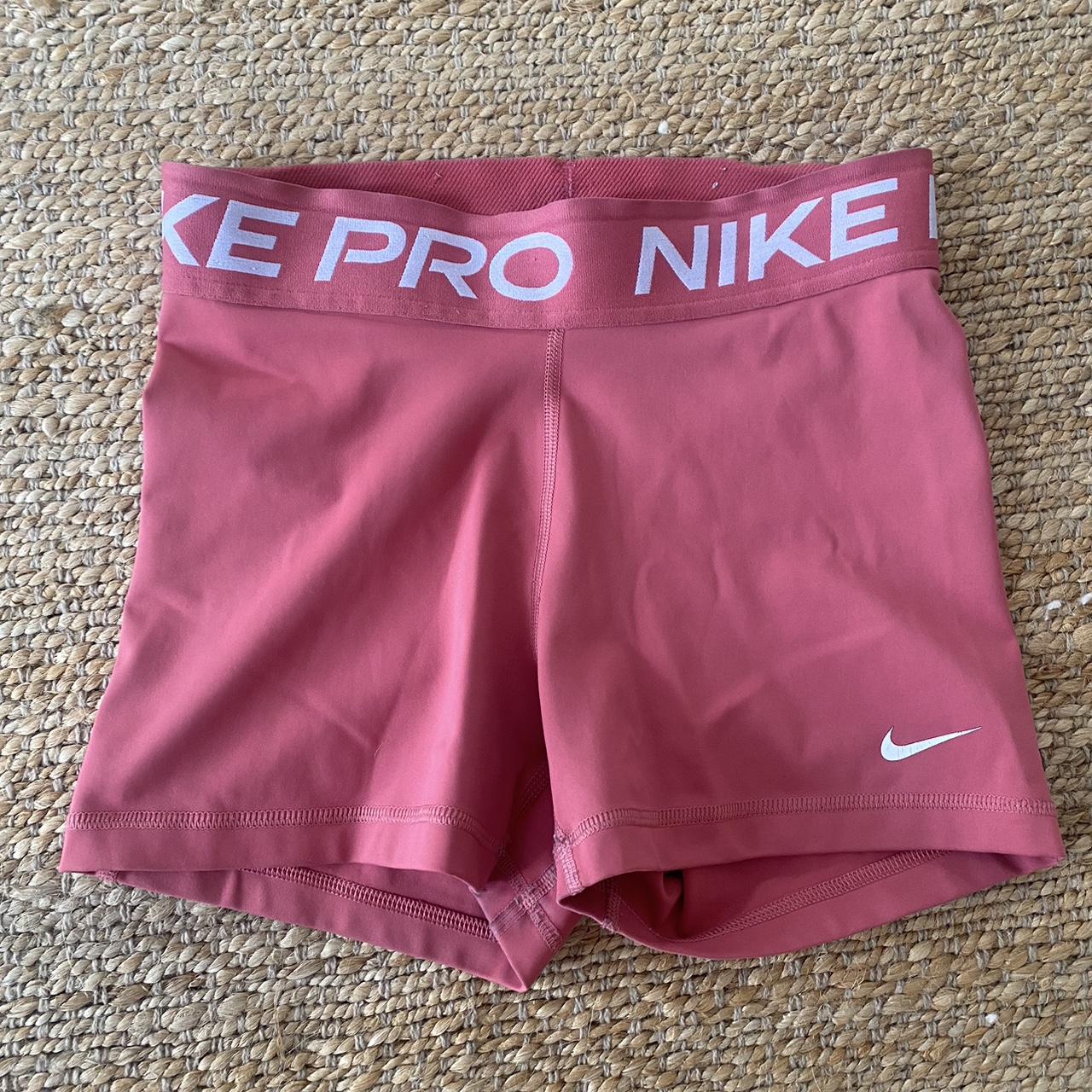 Pink Nike Pro Shorts activewear, sports, bike... - Depop