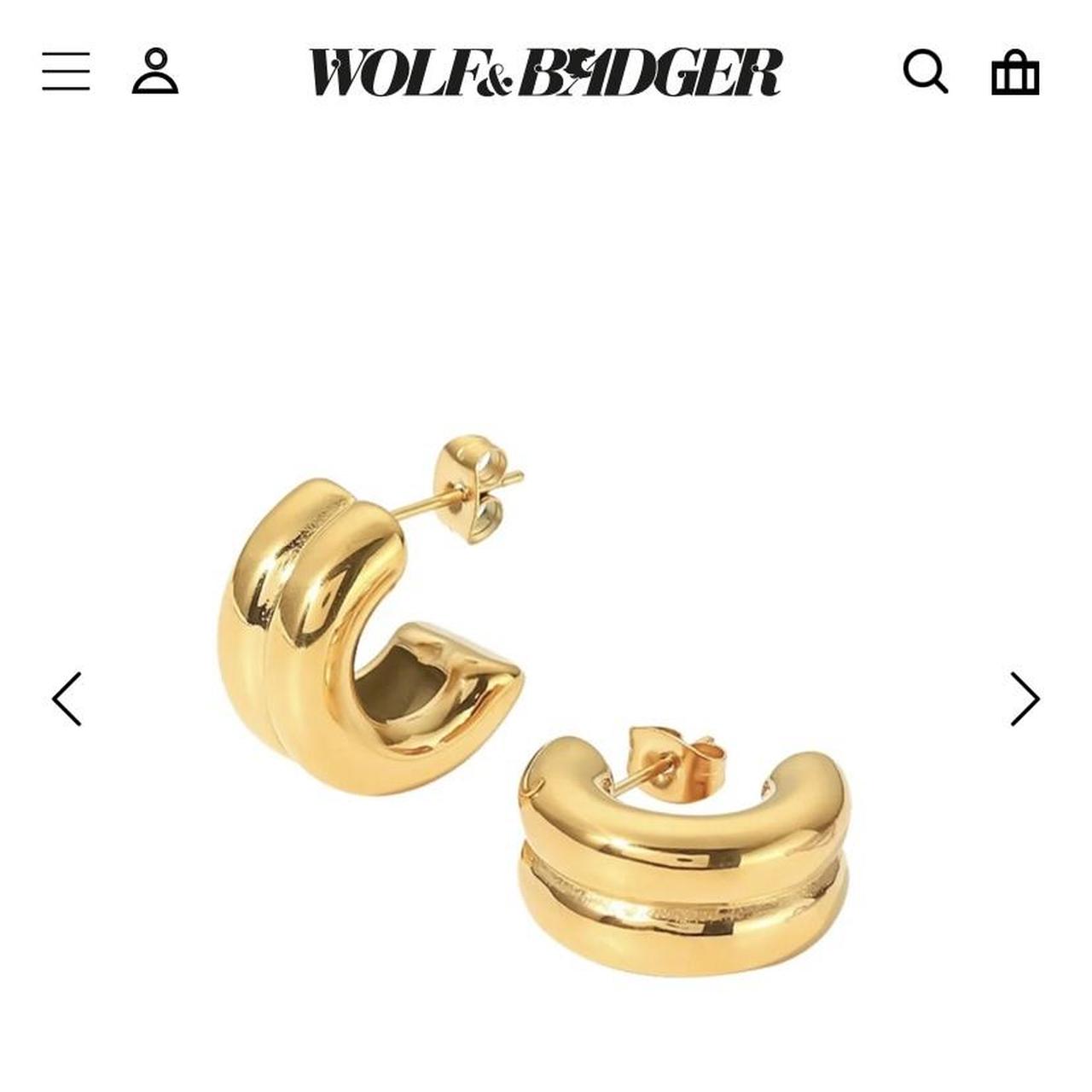 Wolf&Badger gold tone mini hoop earrings Brand new... - Depop