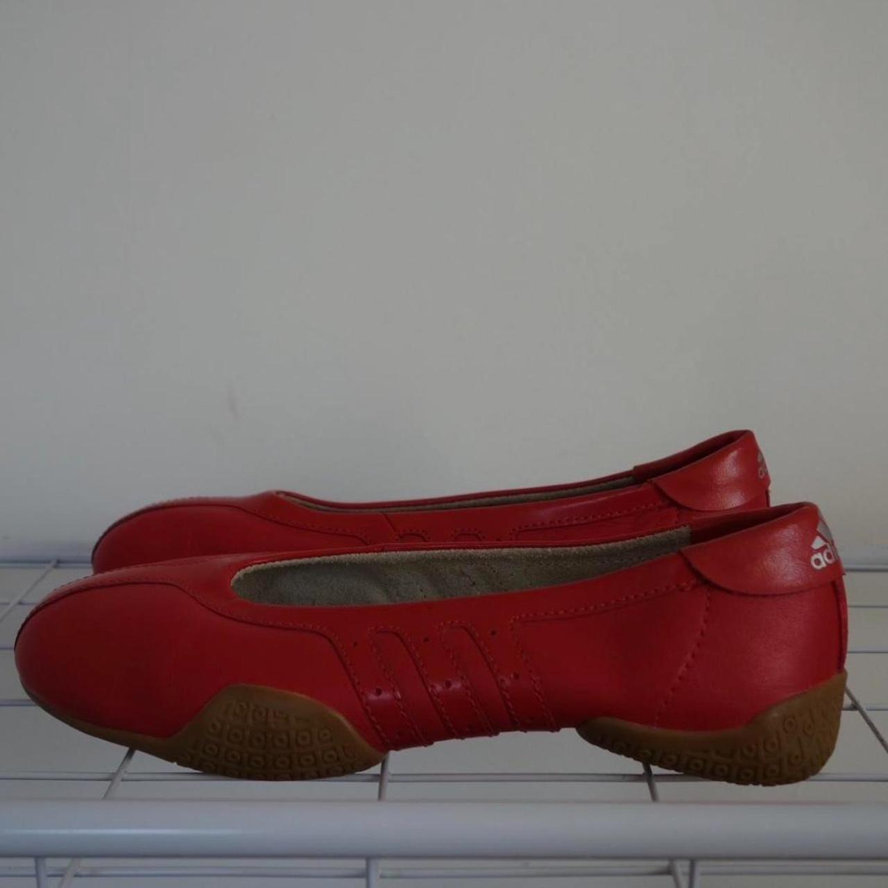 2000s vintage Adidas ballet flats in red. Size UK 5.... - Depop
