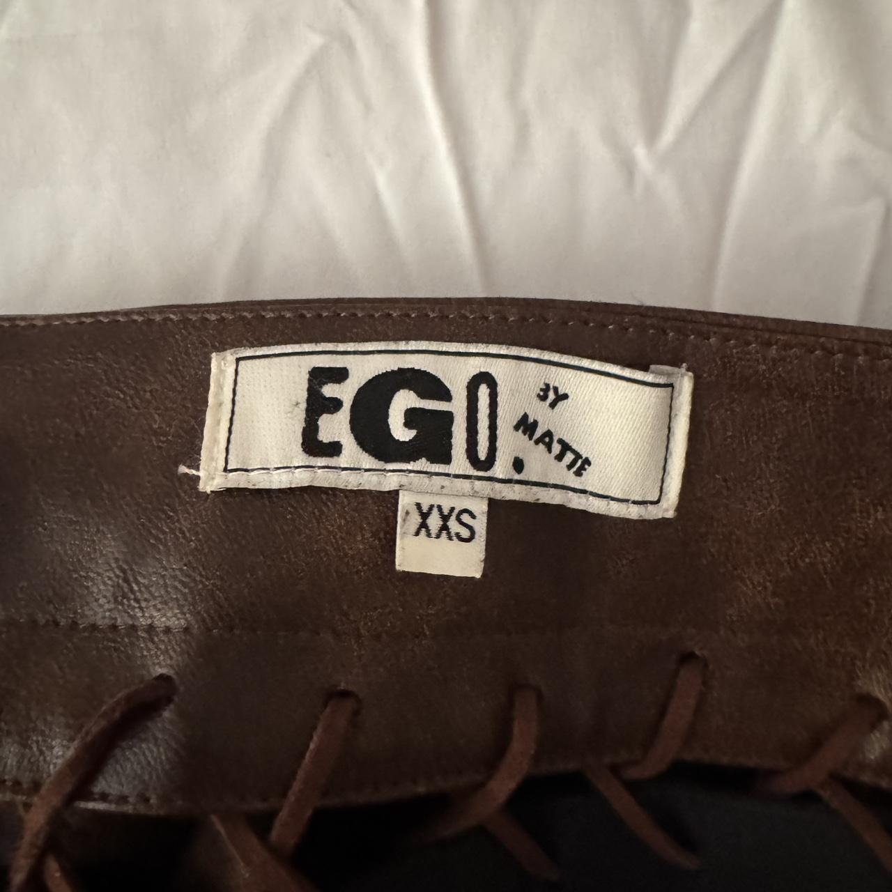 EGO by MATTE brand brown leather trousers Size XXS... | Depop