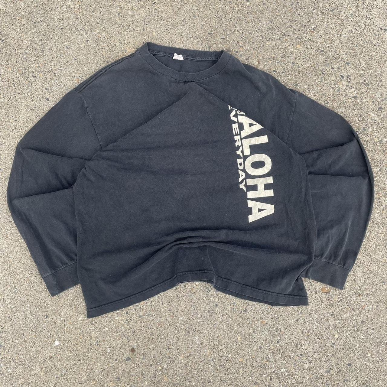 Black Aloha Everyday long sleeve shirt with white... | Depop