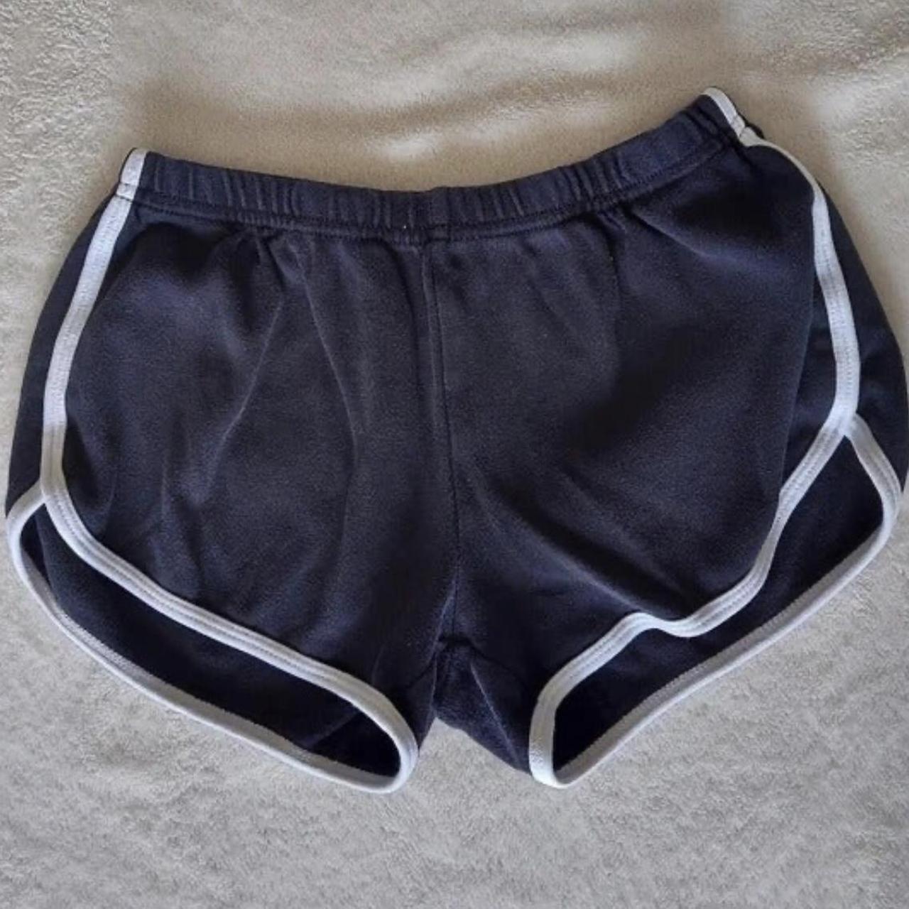 american apparel black & white vintage style shorts... - Depop