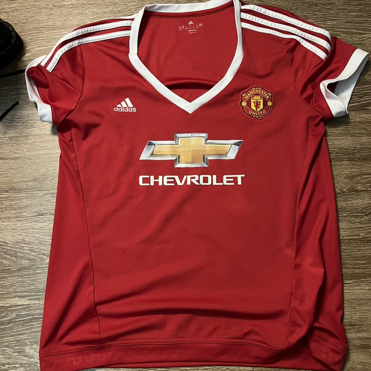 red adidas soccer jersey - Depop