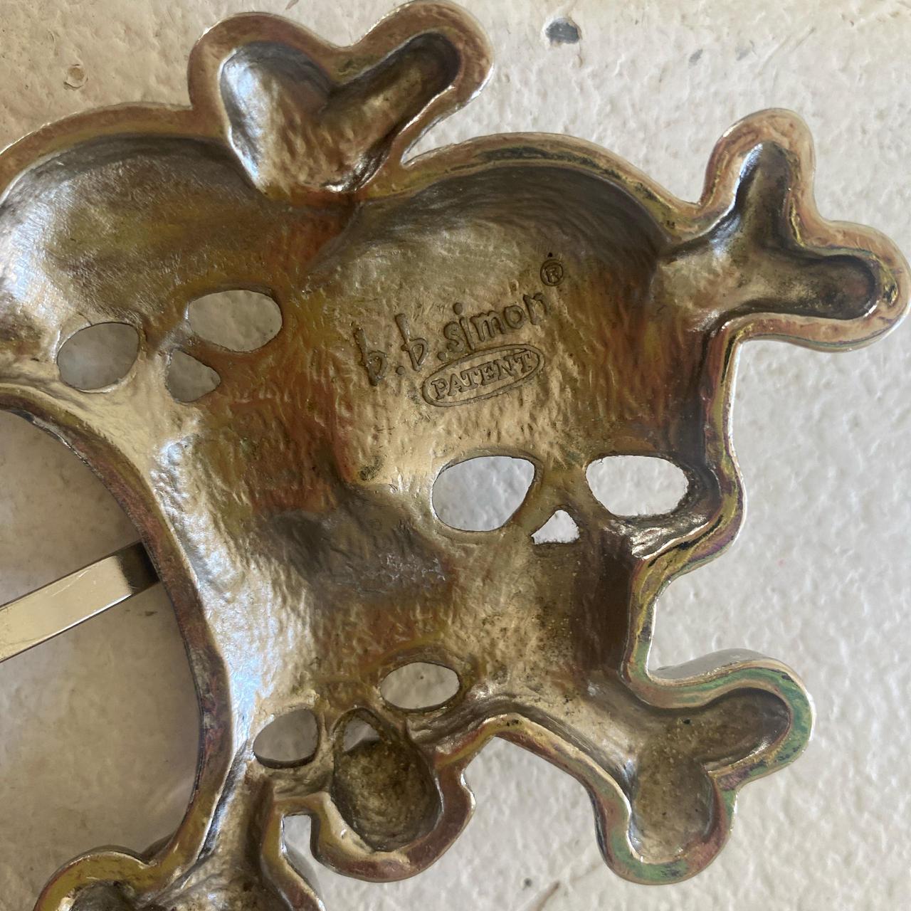 Silver BB Simon skull belt with Swarovski... - Depop