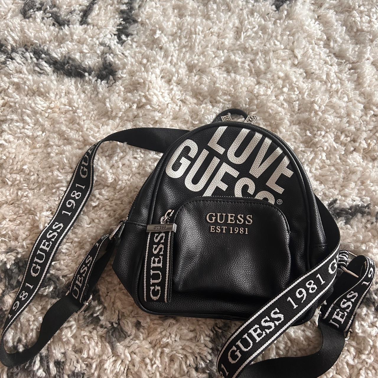 Guess faux leather mini backpack #guess... - Depop