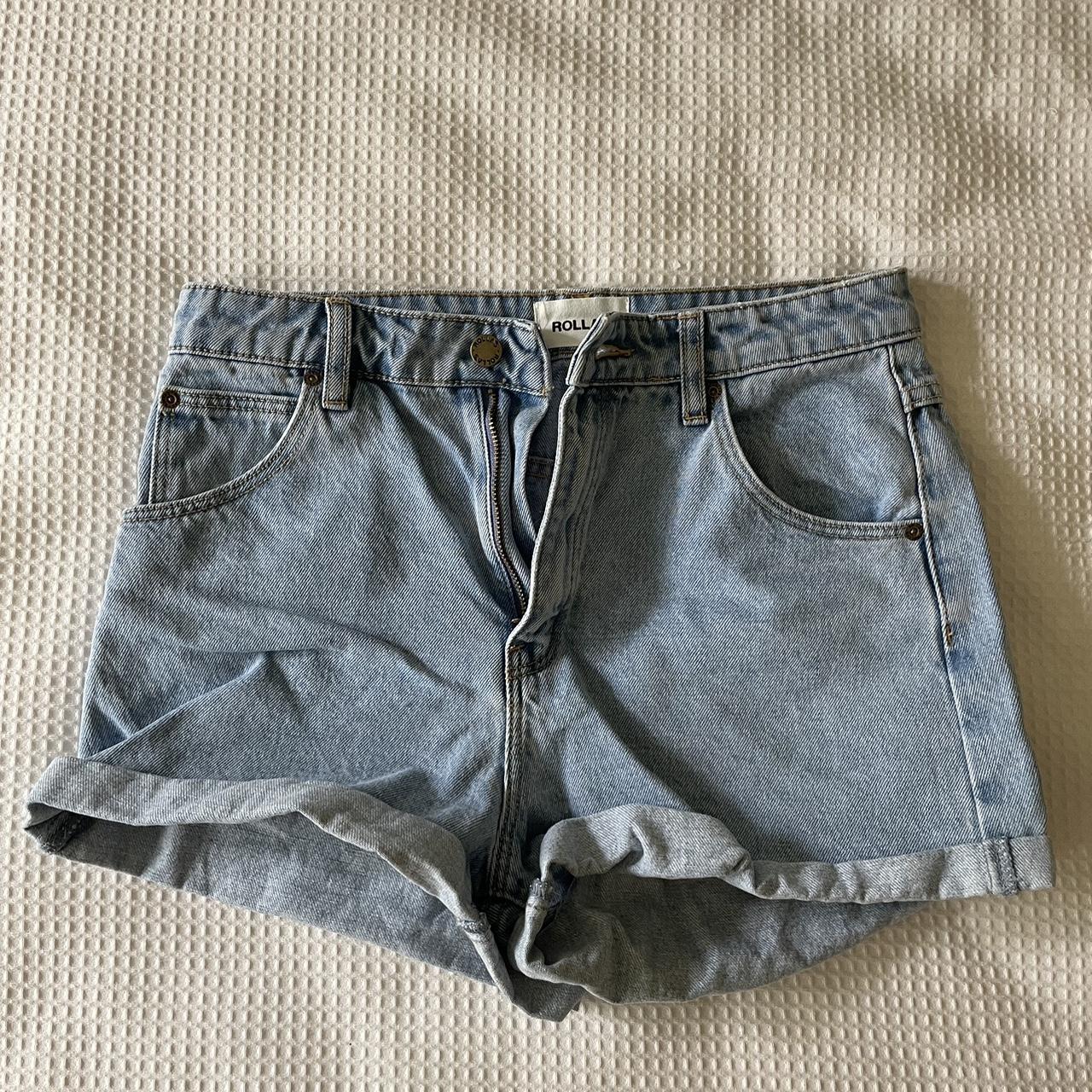 Rolla “High rise slim” denim short Perfect... - Depop