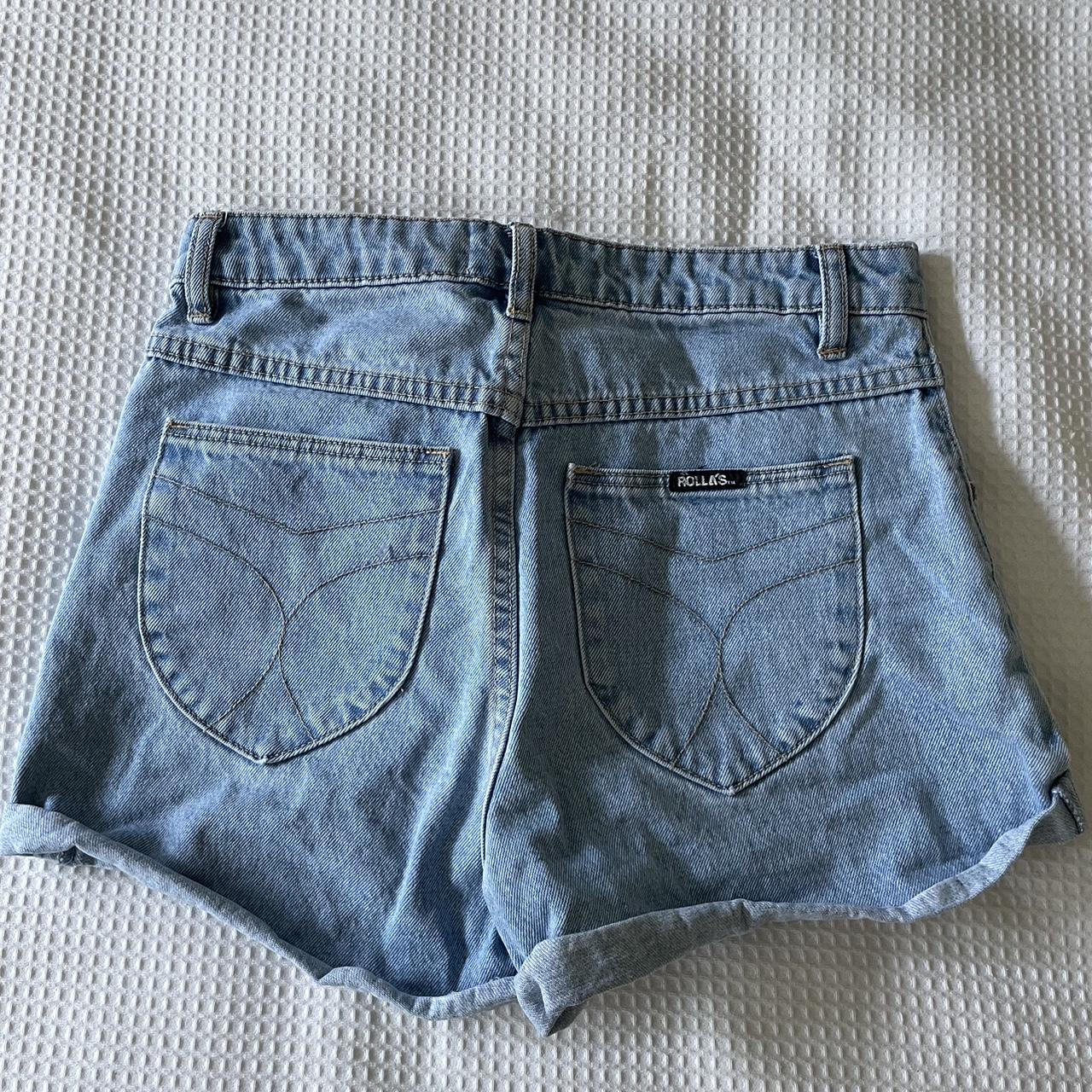 Rolla “High rise slim” denim short Perfect... - Depop