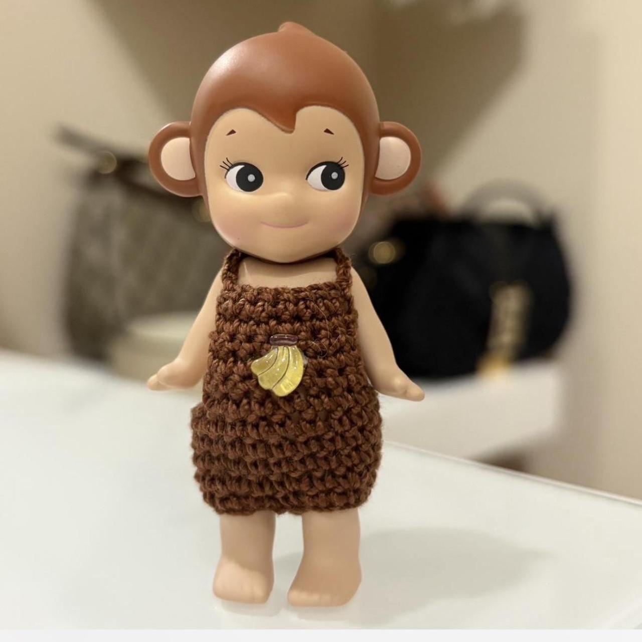 Sonny Angel crochet banana monkey overalls PRICE... | Depop
