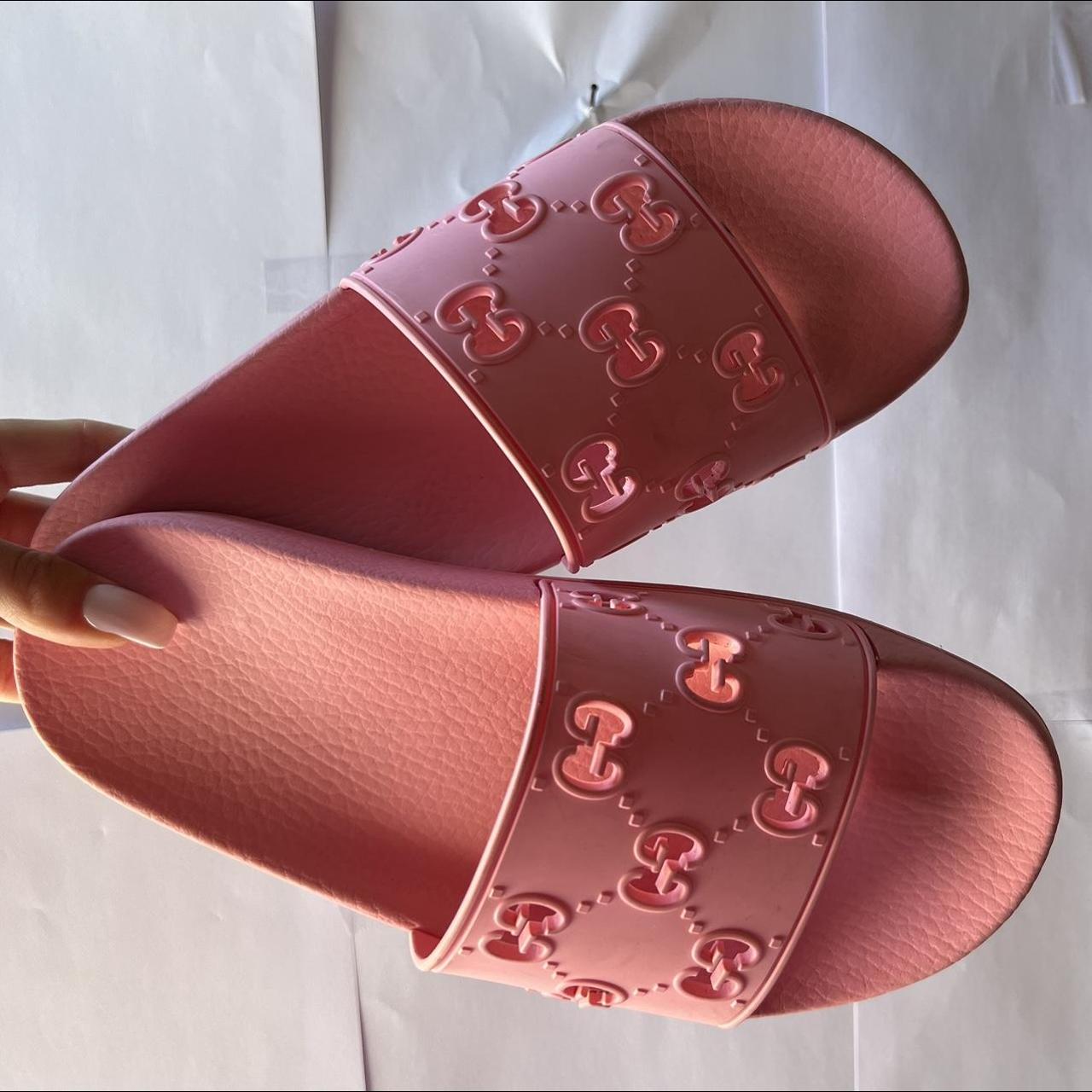 Gucci Women's Pink Slides | Depop